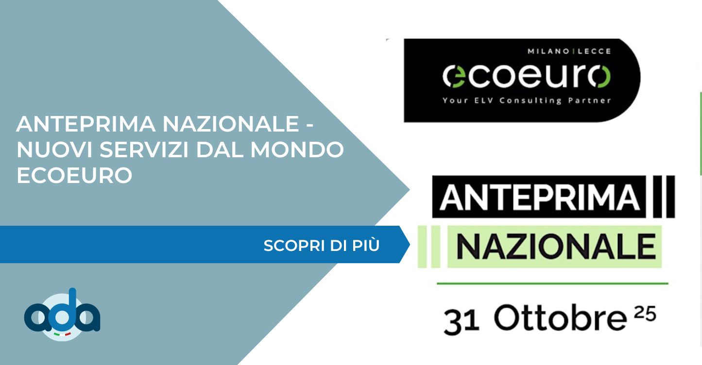 Anteprima Nazionale: nuovi servizi dal mondo Ecoeuro - Milano, 31 ottobre 2025 - ADA ...